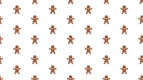 Gingerbread Man Christmas White Animated... | Stock Video | Pond5