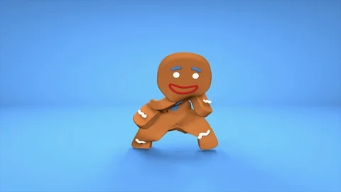 Gingerbread Man Thriller Dance Funny 3D ... | Stock Video | Pond5