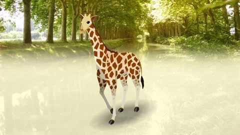 girafffe walking animation, tall animal ... | Stock Video | Pond5