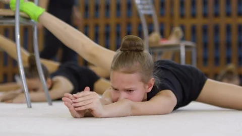 Girl Almost Crying in Gymnastics Class | Stock Video | Pond5