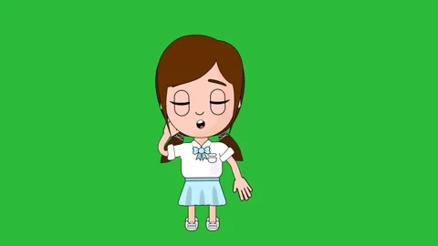 Girl Awkward Animation Character Talking... | Stock Video | Pond5