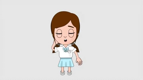 Girl Awkward Animation Character Talking... | Stock Video | Pond5