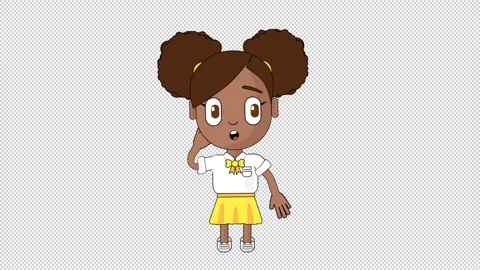 Girl Awkward Animation Character Talking... | Stock Video | Pond5