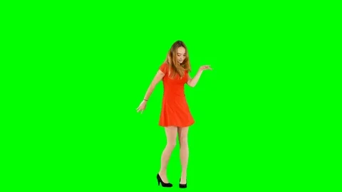 Girl Dancing on Green Screen | Stock Video | Pond5
