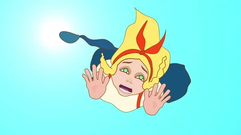 Girl falling down from sky. Scared femal... | Stock Video | Pond5