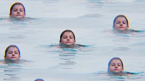 Girl Floating In Pool With Clone Filter | Stock Video | Pond5