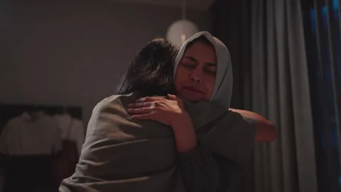 Girl friend comforting friendly hug hugg... | Stock Video | Pond5