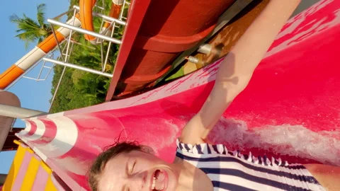 Girl Water Slide Stock Video Footage | Royalty Free Girl Water Slide ...