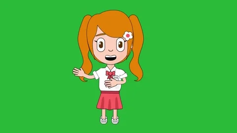 Girl Hungry Animation Character Talking ... | Stock Video | Pond5