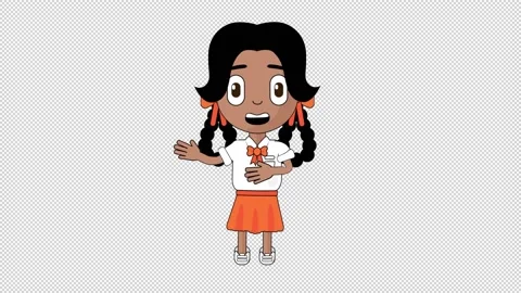 Girl Hungry Animation Character Talking ... | Stock Video | Pond5
