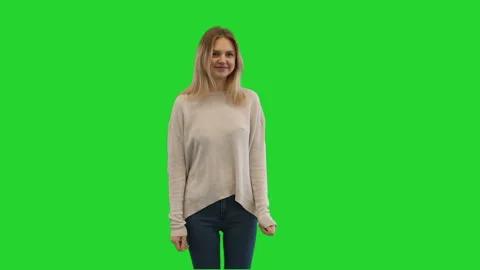 girl is jumping on the green screen | Stock Video | Pond5