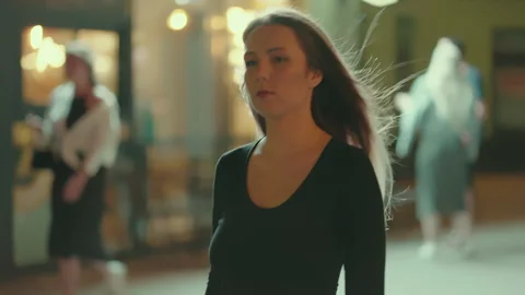 A girl with long hair blowing in the win... | Stock Video | Pond5