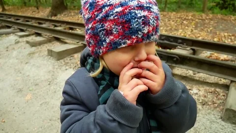 The girl lost her way in the forest and ... | Stock Video | Pond5