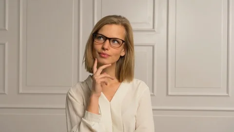 Girl model with thinking pose | Stock Video | Pond5