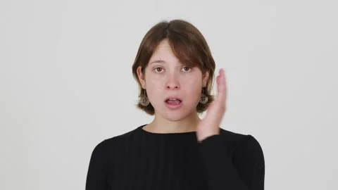 girl omg shocked face reaction portrait... | Stock Video | Pond5