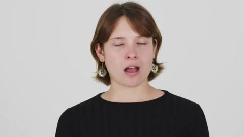 girl omg shocked face reaction portrait... | Stock Video | Pond5