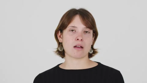 girl omg shocked face reaction portrait... | Stock Video | Pond5