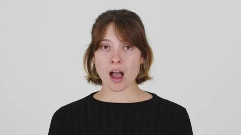 girl omg shocked reaction portrait surp... | Stock Video | Pond5