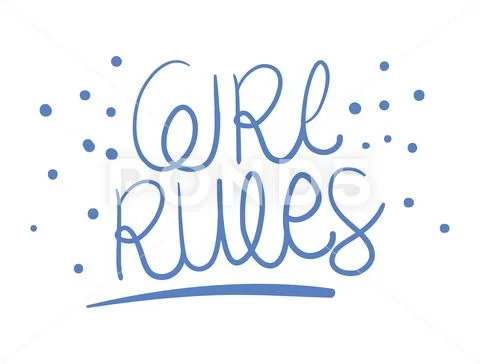 Girl rules text of women empowerment vector design: Royalty Free #125337906