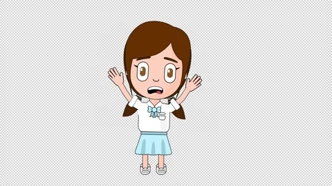 Girl Scared Animation Character Talking ... | Stock Video | Pond5