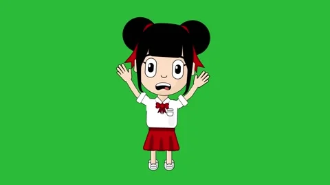 Girl Scared Animation Character Talking ... | Stock Video | Pond5