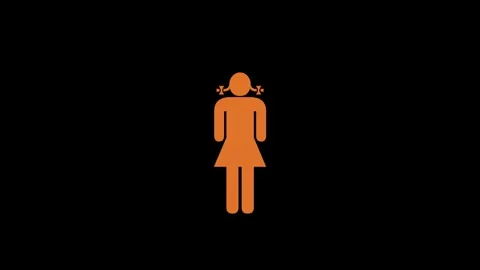 Girl shape icon brown color animation on... | Stock Video | Pond5
