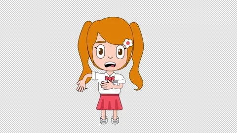 Girl Shocked Animation Character Talking... | Stock Video | Pond5