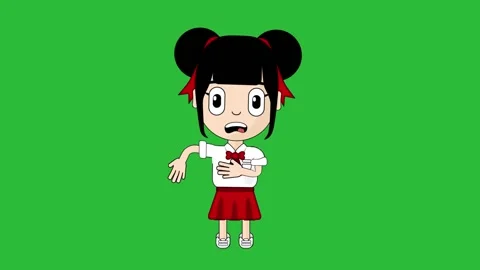Girl Shocked Animation Character Talking... | Stock Video | Pond5