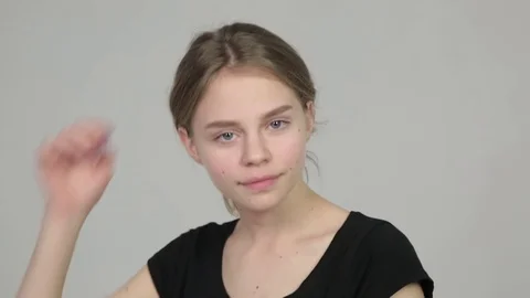 Girl shows different facial expressions ... | Stock Video | Pond5
