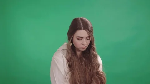 Girl shows emotions, actor play, sad and... | Stock Video | Pond5