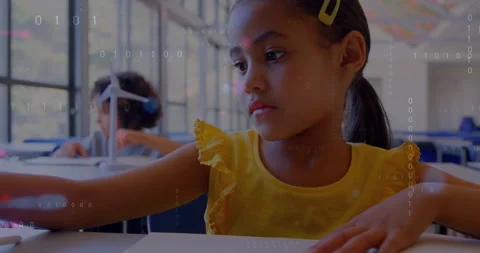 Girl student drawing at desk in STEM cla... | Stock Video | Pond5