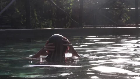 Girl Wet In Pool Stock Footage ~ Royalty Free Stock Videos | Pond5