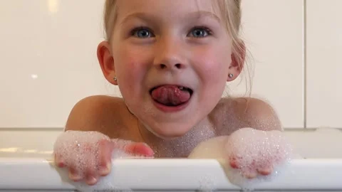 Little Girl Bubble Bath Stock Video Footage | Royalty Free Little Girl ...