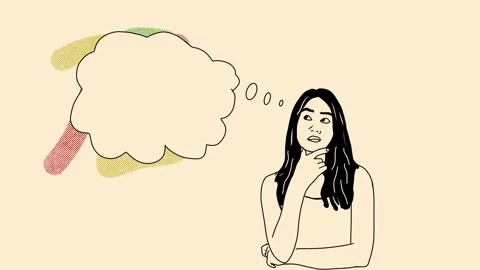 A girl with thinking bubble animation. | Stock Video | Pond5