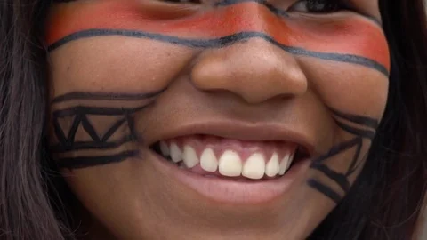 Girl from Tupi Guarani Tribe in Brazil | Stock Video | Pond5