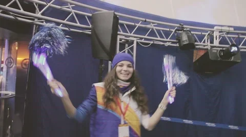 Girl Shaking Pom Poms Stock Videos – Royalty-Free HD & 4K Videos