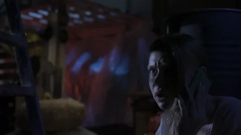 Girl victim of the horror maniac hiding ... | Stock Video | Pond5