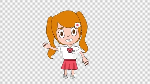 Girl Waving Animation Character Talking ... | Stock Video | Pond5