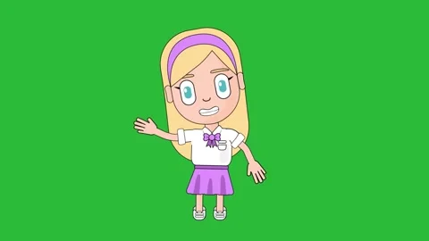 Girl Waving Animation Character Talking ... | Stock Video | Pond5