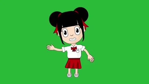 Girl Waving Animation Character Talking ... | Stock Video | Pond5