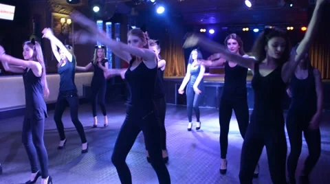 Girls dancing in synchronized dance Cont... | Stock Video | Pond5