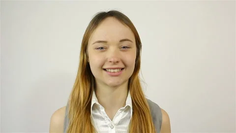 The girl's facial expression shows emoti... | Stock Video | Pond5