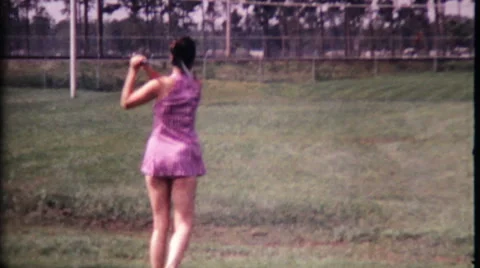 girls at golf driving range hitting ball... | Stock Video | Pond5