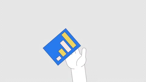 Giving paper with bar chart line 2D char... | Stock Video | Pond5