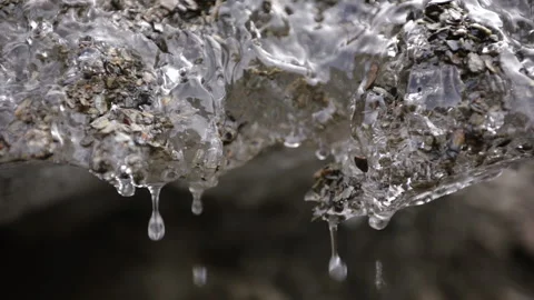 Glacier ice melting into water drops in ... | Stock Video | Pond5
