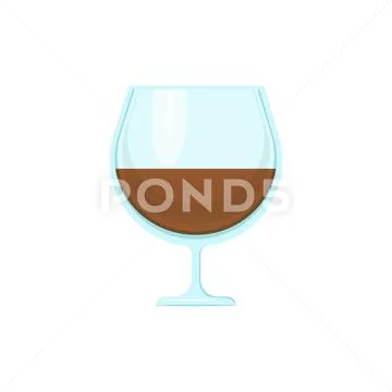 A glass of alcoholic drink. Vector object on a white background ...