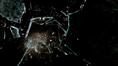 Glass breaking in slow motion on black b... | Stock Video | Pond5