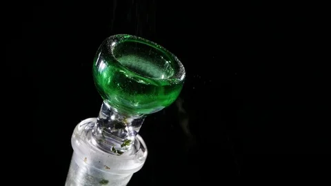 The glass bucket Bong Smoking closeup on... | Stock Video | Pond5