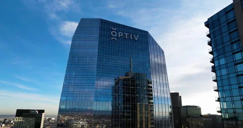 Glass Exterior Of Optiv Building In Down... | Stock Video | Pond5