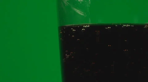 Glass Full With Soda On A Green Screen, ... | Stock Video | Pond5